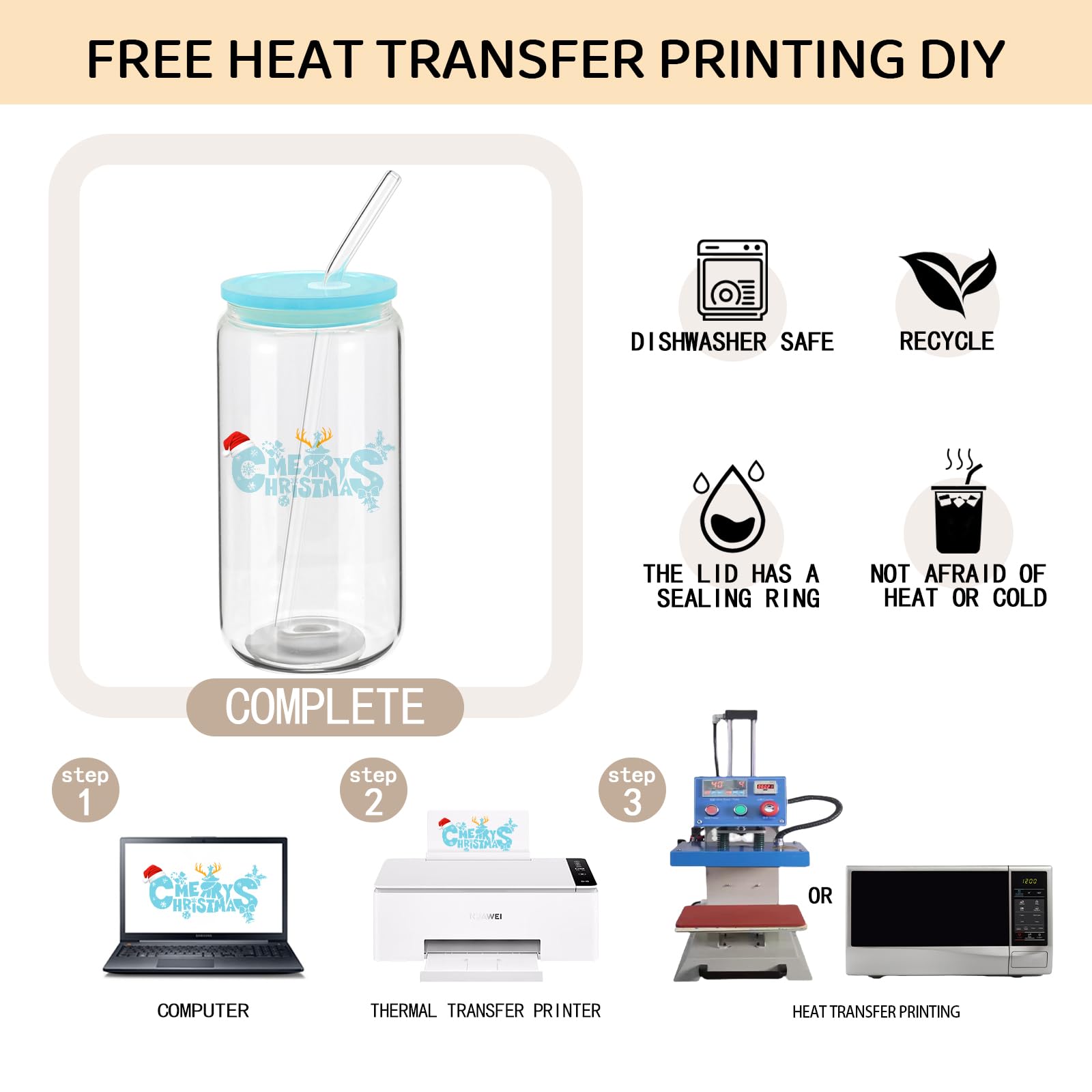 20 Pack Drinking Glass Cups with Acrylic Lids and Glass Straw Beer Can Shaped Drinking Glasses Cups, Glass Tumbler Reusable Cute Cups for Whiskey, Iced Coffee, Tea, Soda, Cocktail, Gift, Clear 16oz