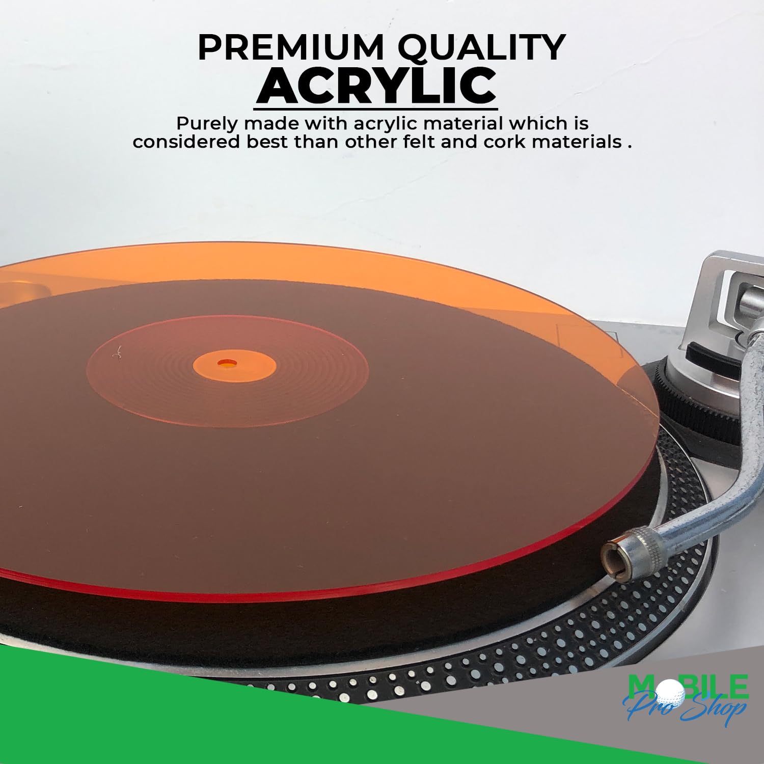 Acrylic Turntable Mat-Platter Vinyl Slipmat for 12 Inches LP Players-Reduced Noise & Improves Sound Quality & Provides Tighter Bass-Anti Static Record Player Mat.