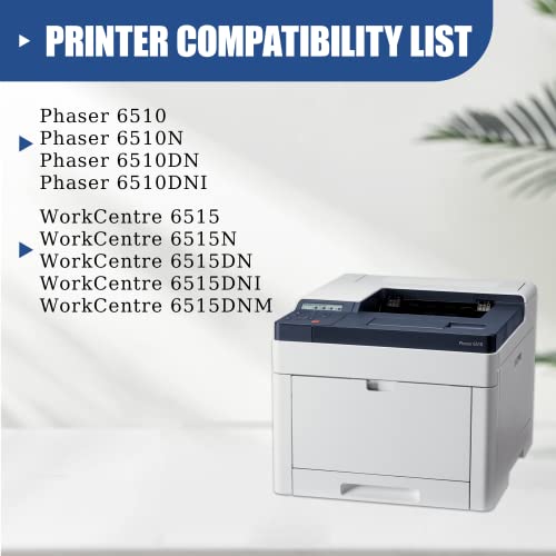 6510 / 6515 High Capacity Toner Cartridges (106R03677 106R03678 106R03679 106R03480) - ONWARD Compatible 6510/6515 Toner Replacement for Xerox 6510 6510DN 6515DN 6515N Printer, 5Pack(2BK/1C/1M/1Y)
