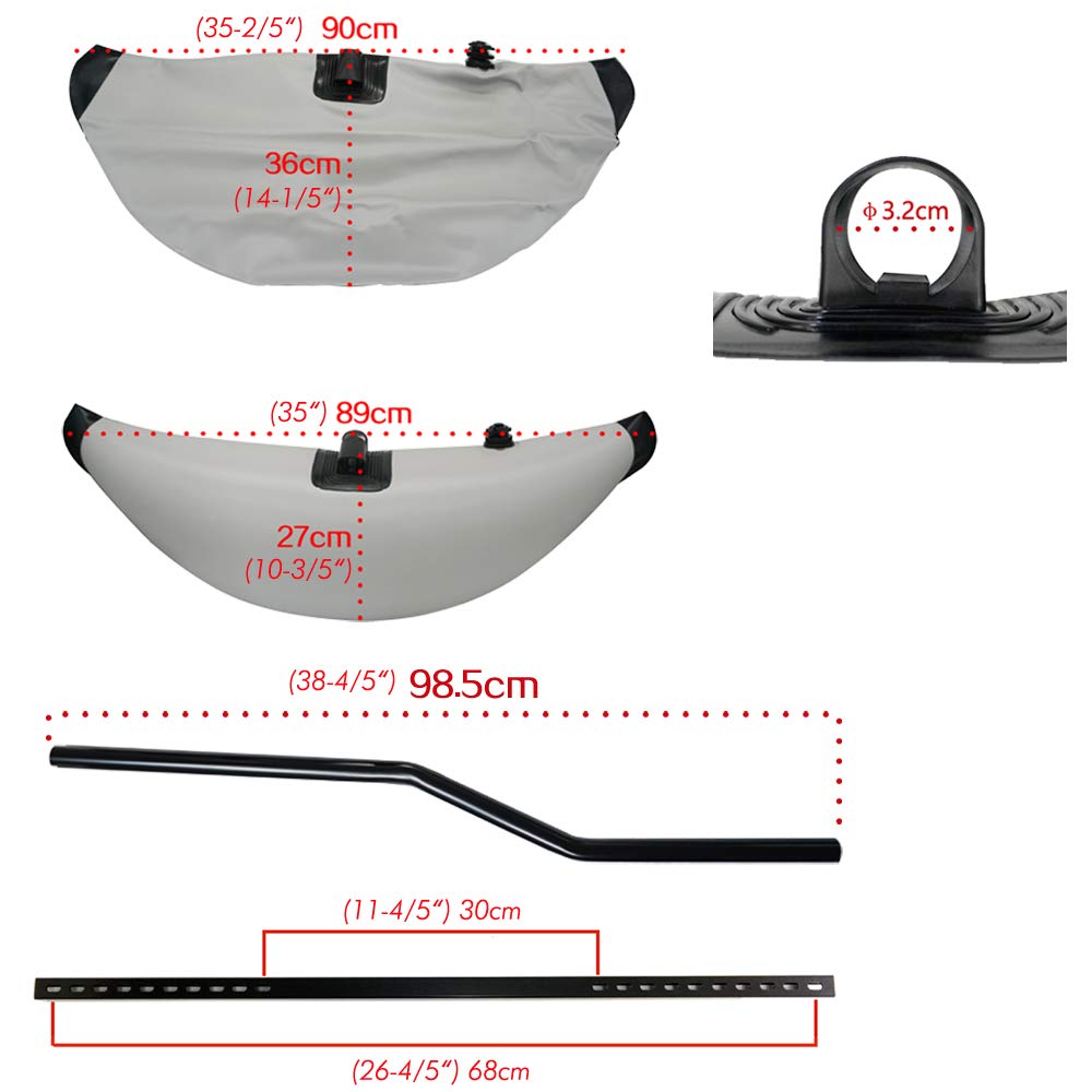 2 PCS Kayak Outrigger Stabilizer Kit Kayak Side Floats and Rods Kit, Kayak Stabilizer Kit Canoe Boat Stabilizer, PVC Kayak Floating Barrels, Water Kayak Floats Buoyy, Kayak Canoe Accessories
