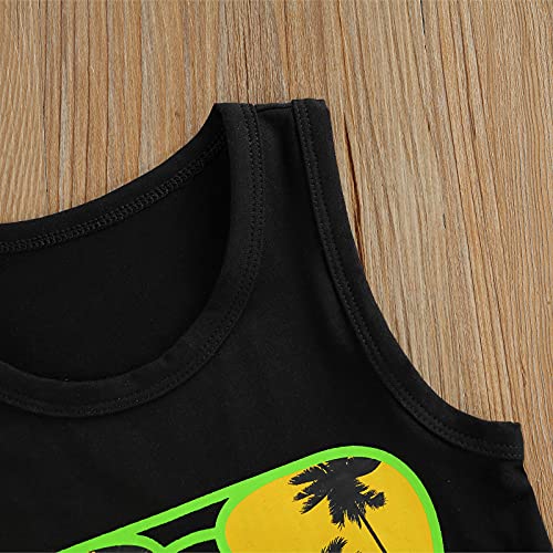 Nie Cuimeiwan Summer Toddler Baby Boy Clothes Beach Style Outfit MAMA'S Boy Sleeveless Vest Top+Coconut tree Shorts Set Suit 2Pcs