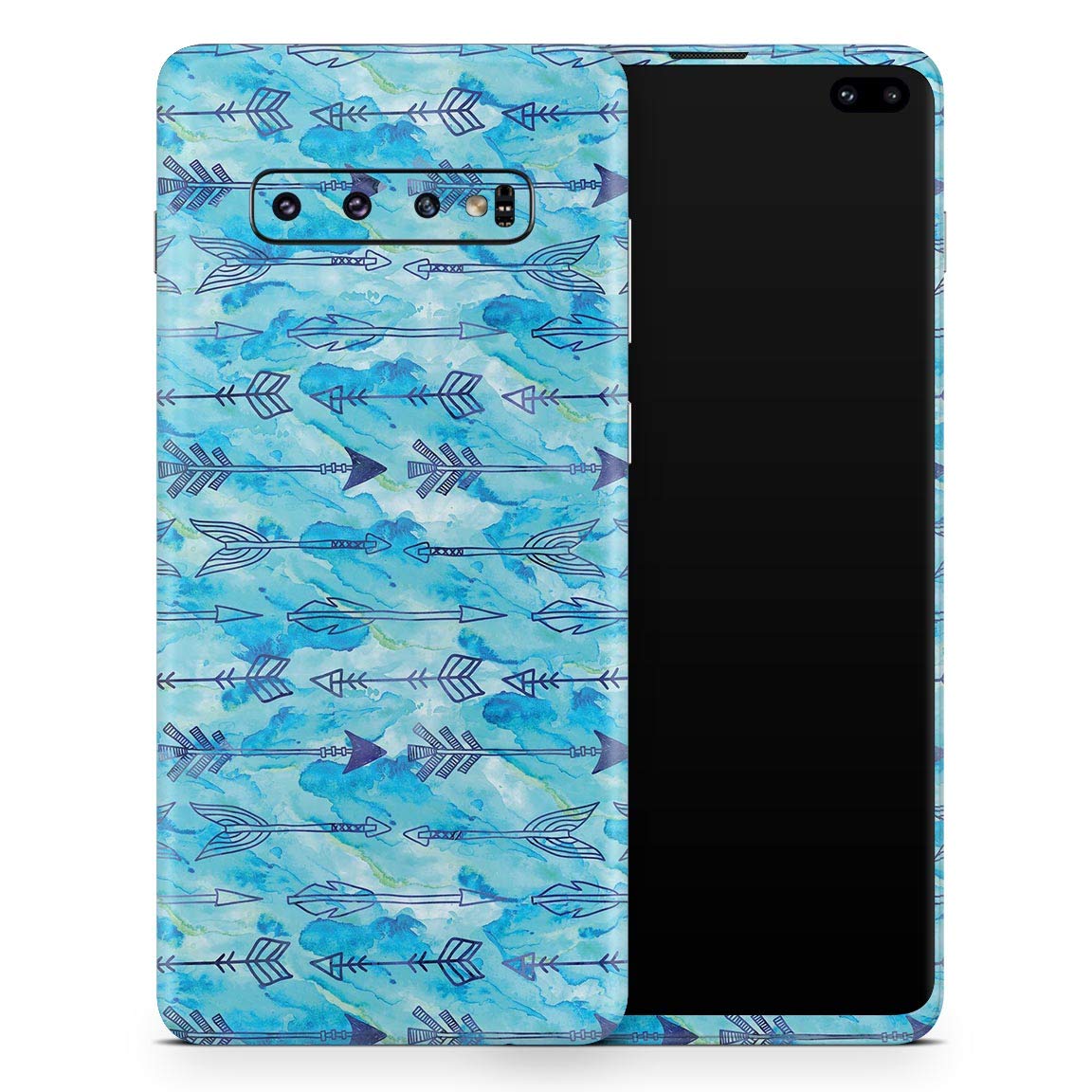 DesignSkinz Blue Tribal Arrow Pattern Protective Vinyl Decal Wrap Skin Cover Compatible with The Samsung Galaxy S20 (Screen Trim & Back Glass Skin)