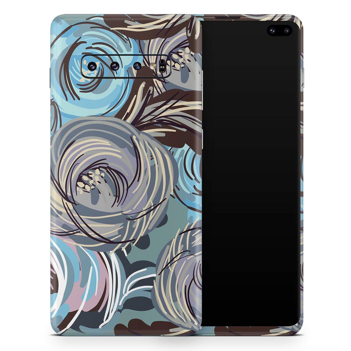 DesignSkinz Abstract Subtle Toned Floral Strokes Protective Vinyl Decal Wrap Skin Cover Compatible with The Samsung Galaxy S20 (Screen Trim & Back Glass Skin)