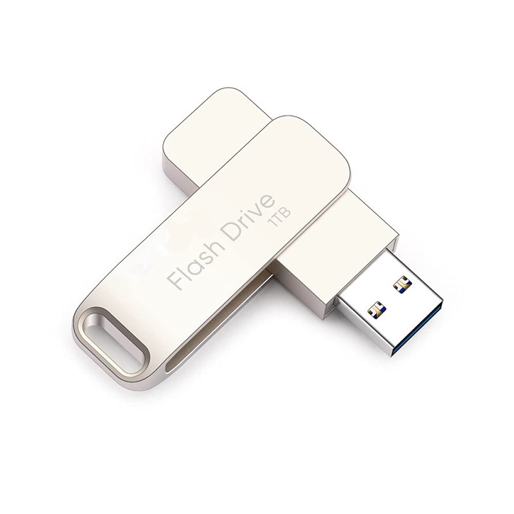 1TB USB Flash Drive, Thumb Drive High-Speed Metal Memory Stick with Keychain, Waterproof and Shockproof Data Storage for PC/Laptop