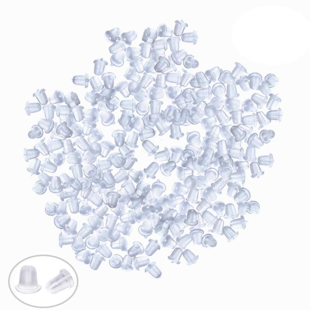 220Pcs Earring Backs Replacements, Upgrade Rubber Earring Backing Droopy Ears, Compact Clear Ear Safety Back Pads for Fish Hook Wire Earrings DIY Making- for Women or Baby