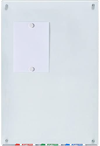 Audio-Visual Direct Magnetic White Glass Dry-Erase Board Set - 23 5/8 x 35 1/2 Inches -
