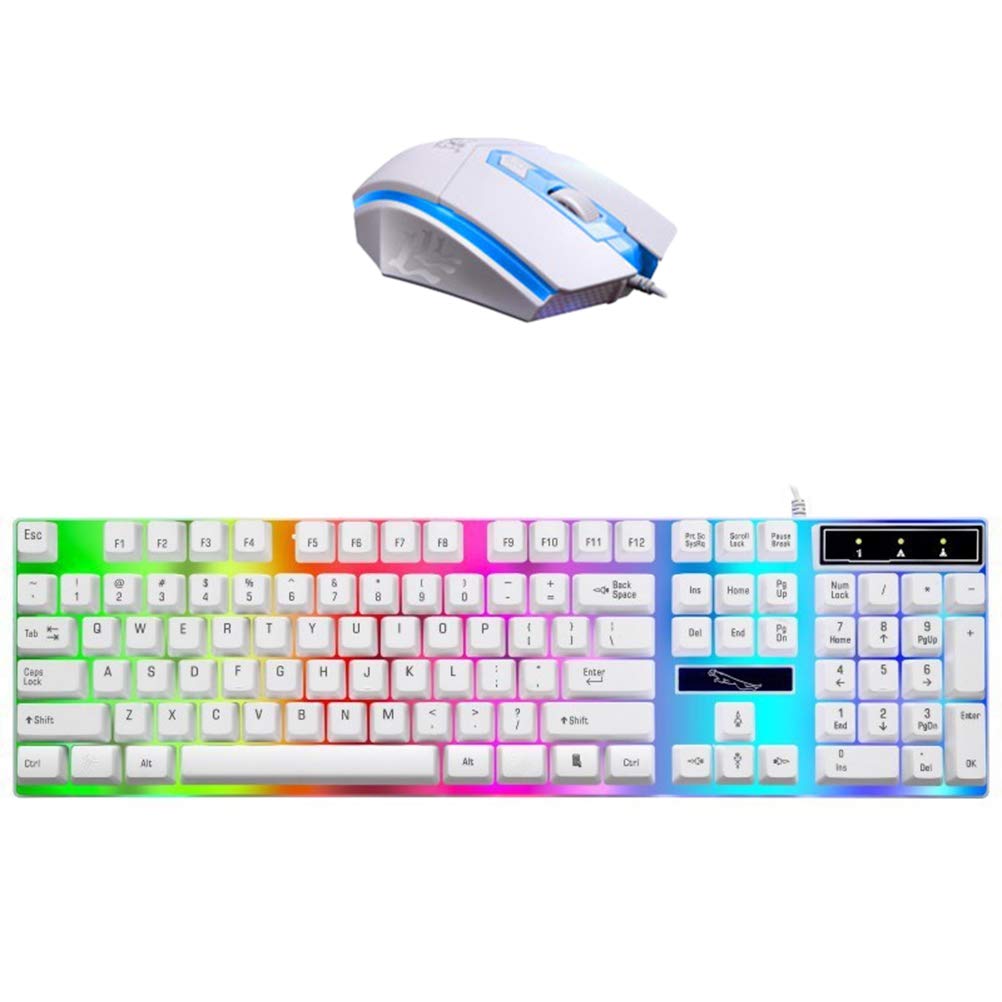 Game Keyboard keboard for Gaming USB Computer Keyboard Office Keyboard Gaming Keyboard Mechanical Keyboard Lighted Keyboard LED Keyboard USB Keyboard White Mouse and Keyboard Wired