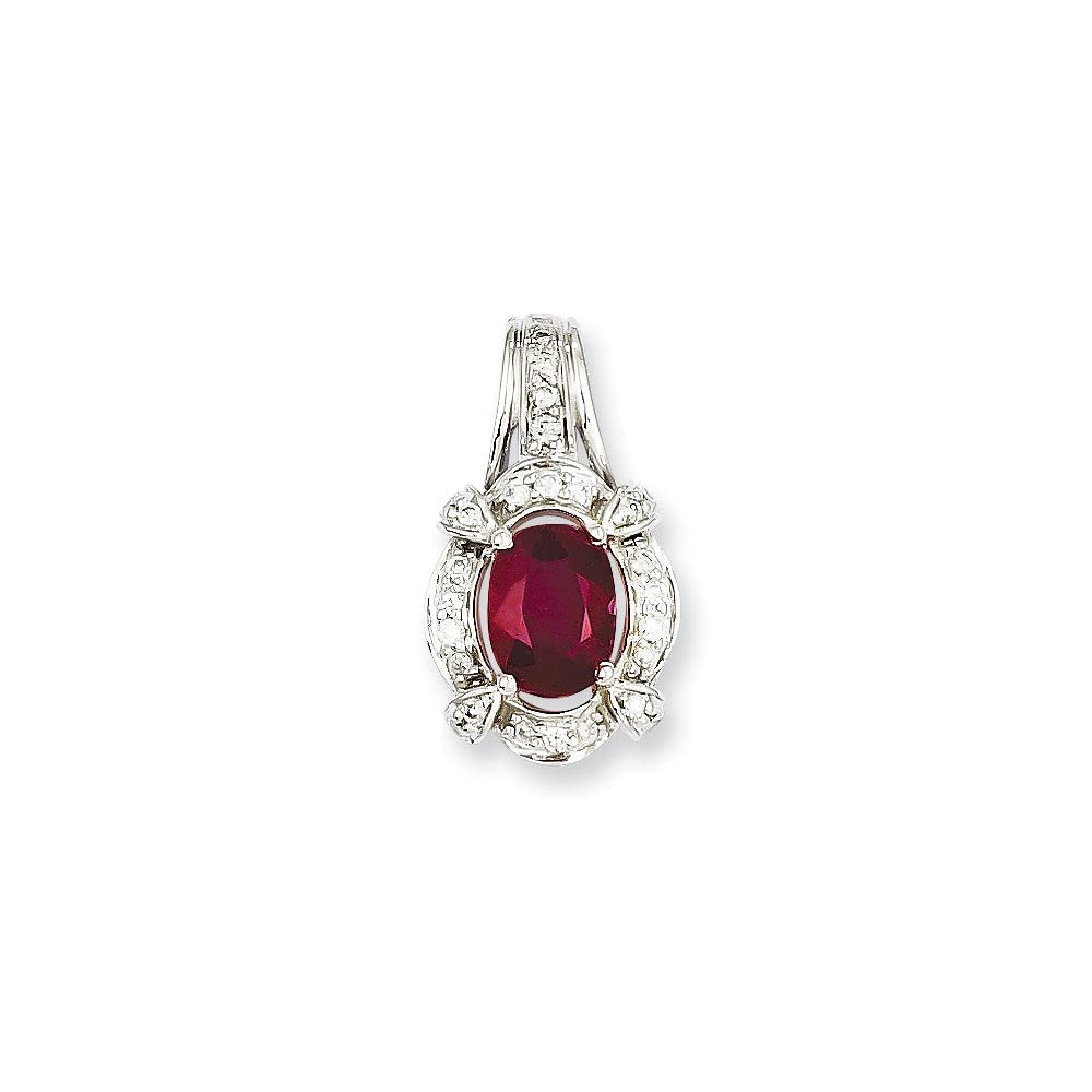14k White Gold Diamond & Ruby Pendant GLD-AZ-XP4046R/AA