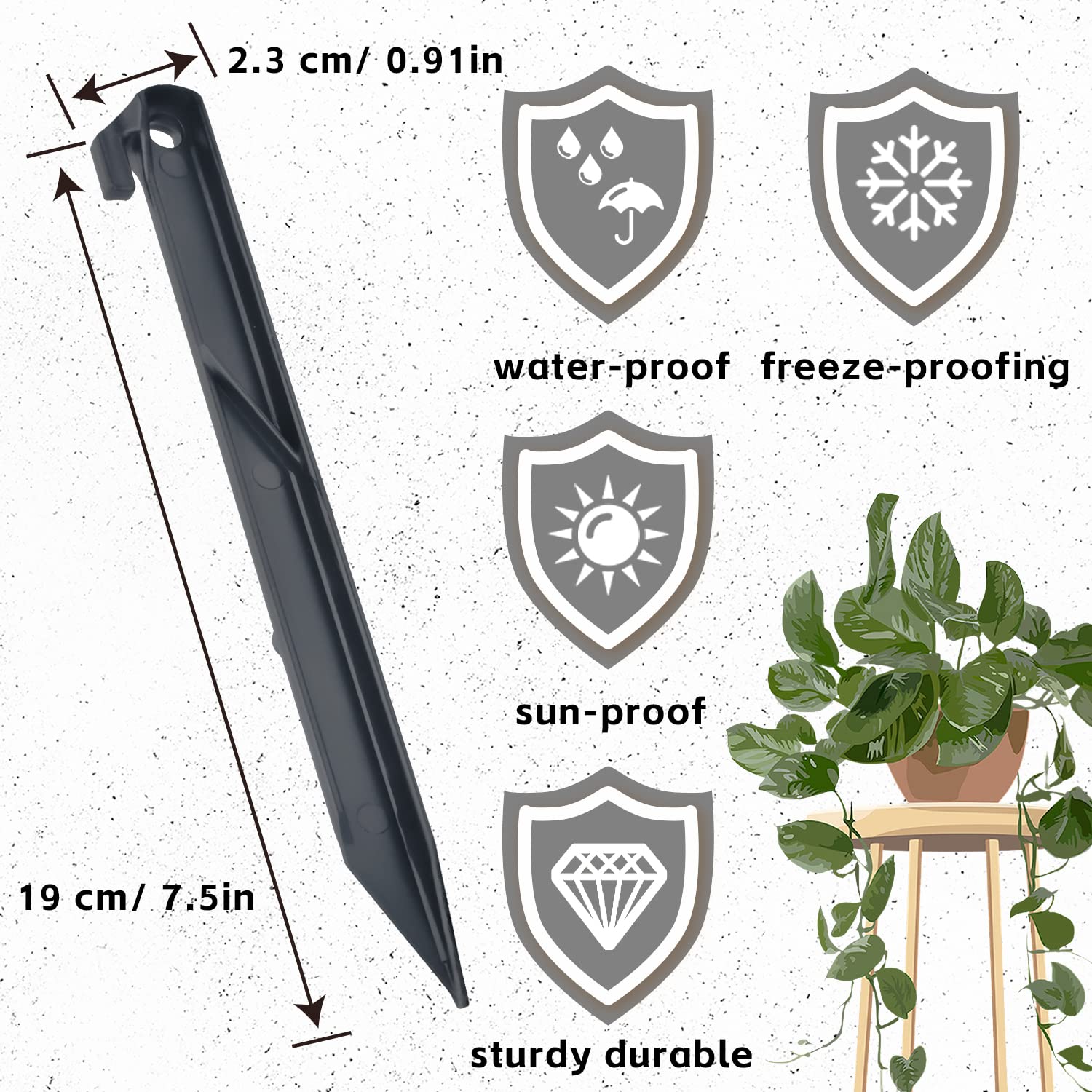 12 Pcs 9β Large Inflatable Stakes Plastic Stakes for Camping Tent, Inflatables, Lights Replacement Tent Stakes Inflatable Tent Beach Tent Stakes
