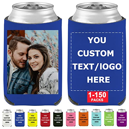 Custom Can Sleeve Beer Coolers Bulk Personalized Can Cooler With Photo Logo Customized Insulated Beverage Bottle Holder for Party Weddings Fishing Picnics