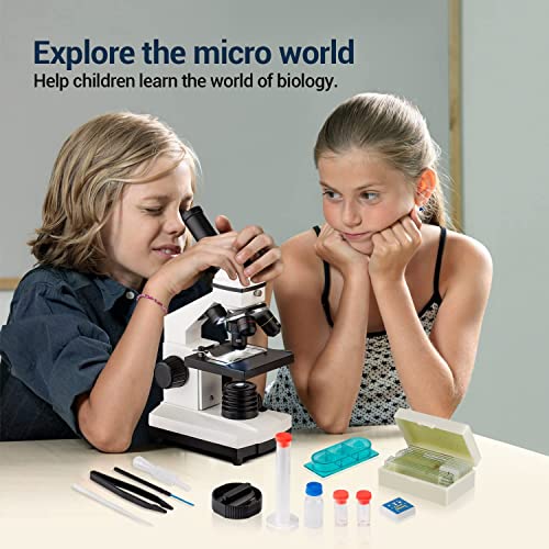 Microscope Biological for Kids, Students and Adult 250X-2000X Powerful Biological Children's Microscope Set for School Laboratory Home Biological Scientific Research Education