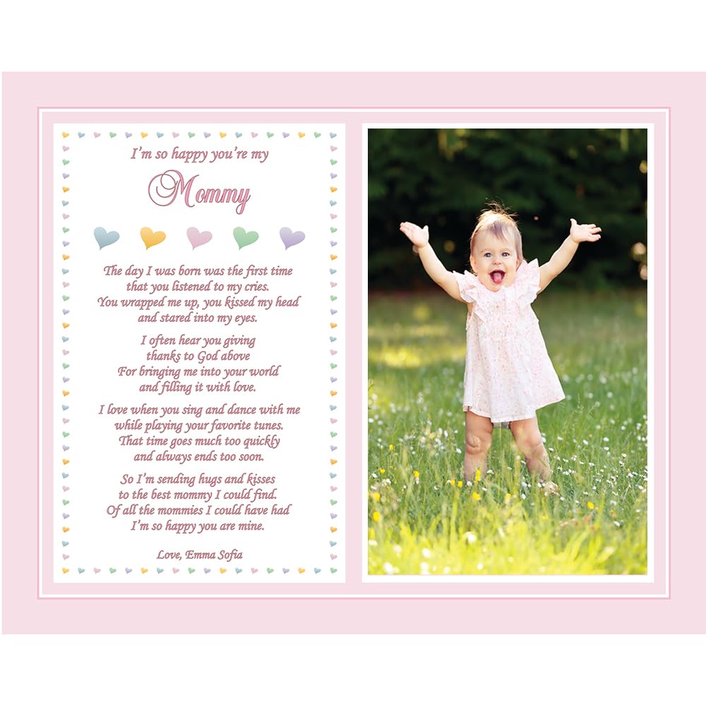 Baby Girl to Mommy Gift, Sweet Poem Personalized for Mom from Daughter, 8x10 Inch Custom Print