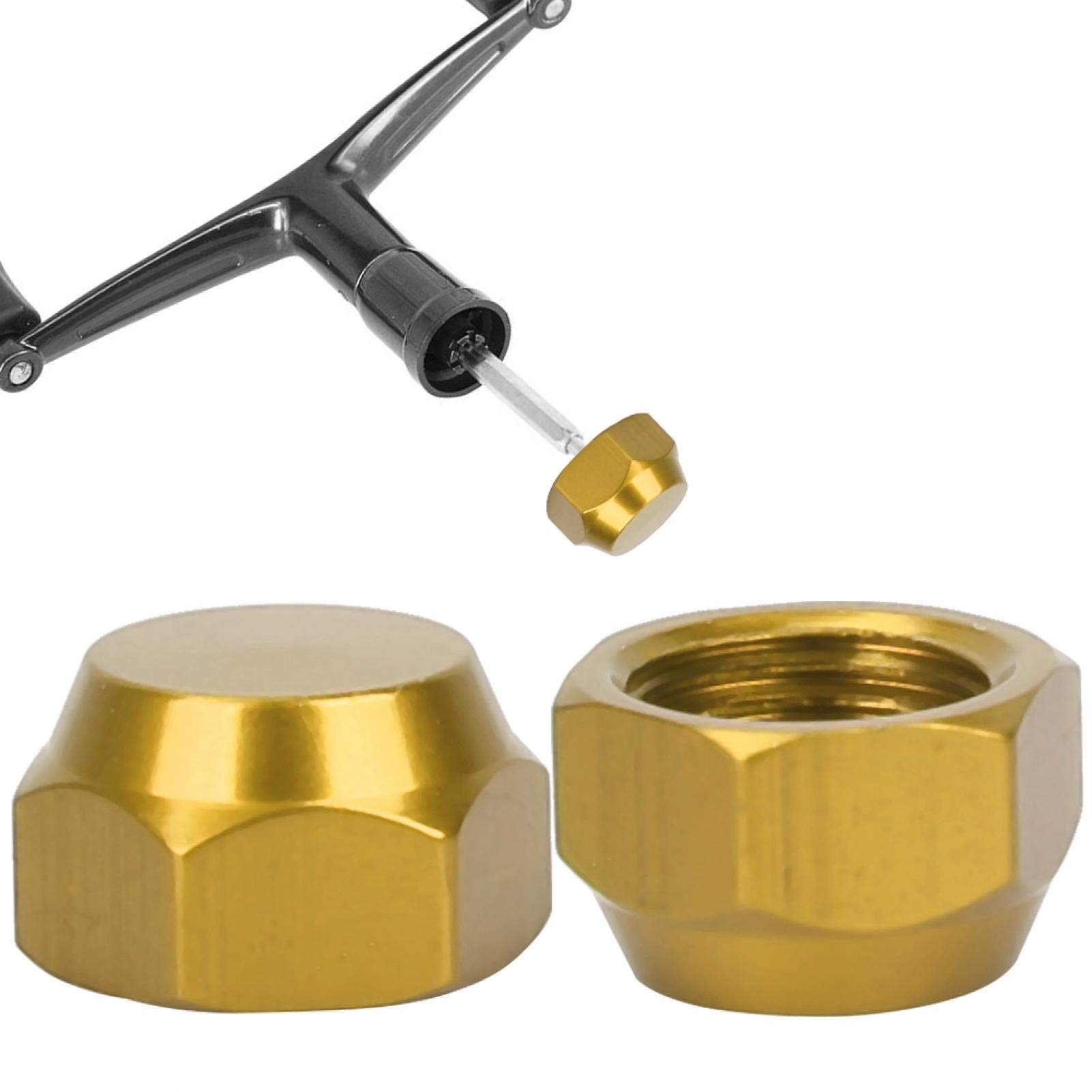 2 Pcs Screw Nut,for Fishing Reel Handle Accessory(Golden, Right Hand)