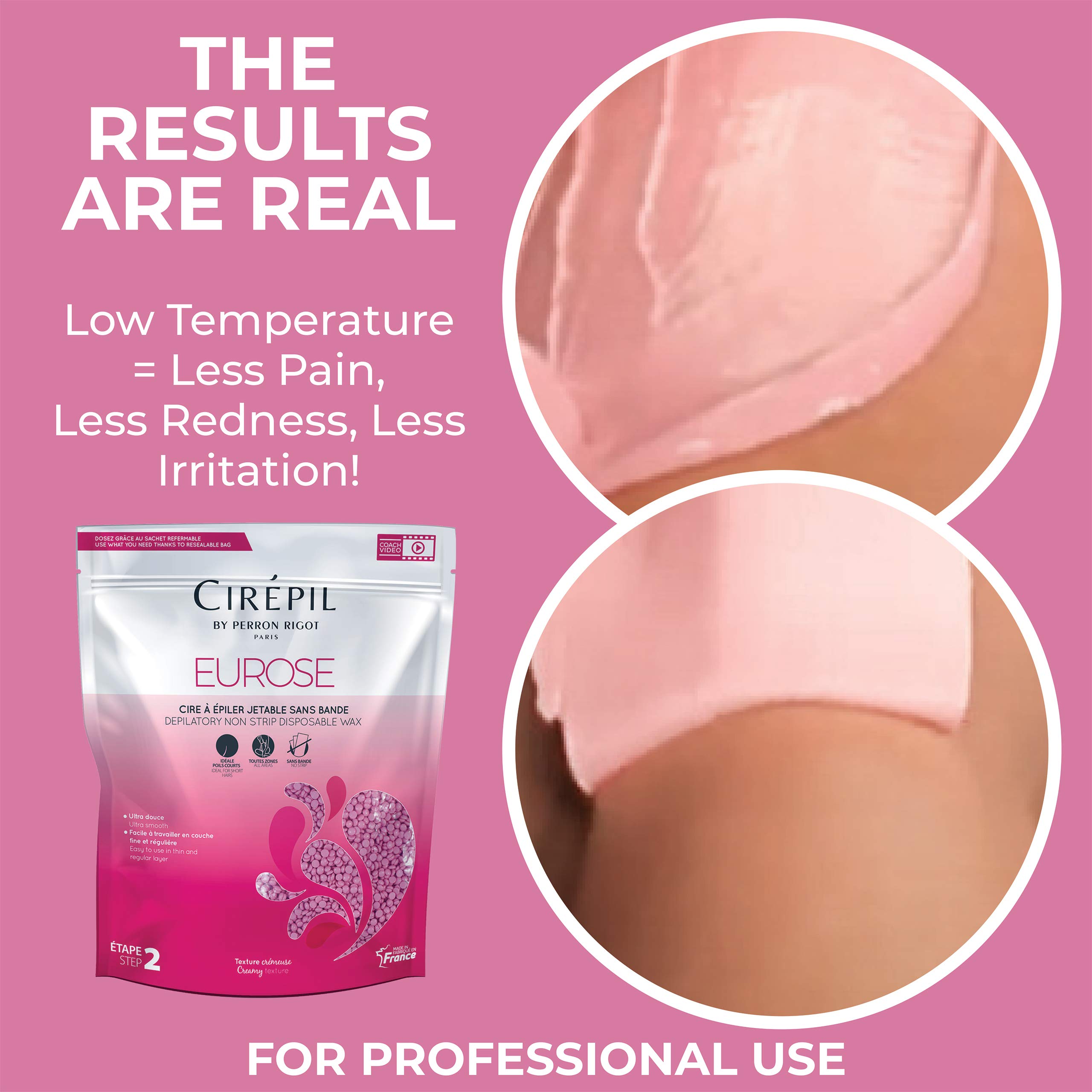 Cirepil - Eurose - 800g / 28.22 oz Wax Beads Bag - All-Purpose & Unscented - Ultra Smooth & Creamy Texture - Perfect for Short Hairs