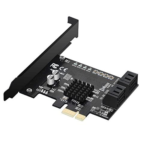 MZHOU PCIE 2.0 X 1 to SATA 4 Port Adapter Card Marvell Chipset Without Raid for Ipfs Mining and Adding Sata 3.0 Devices