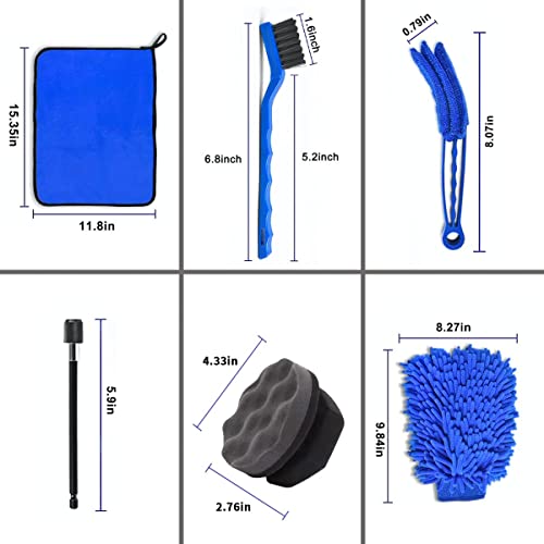 22Pcs Car Detailing Brush Set, Car Detailing Kit, Auto Detailing Drill Brush Set, Car Buffing Sponge Pads Kit, Car Wash Kit, Car Accessories, Cleaning Tools for Wheels Interior Exterior Dashboard
