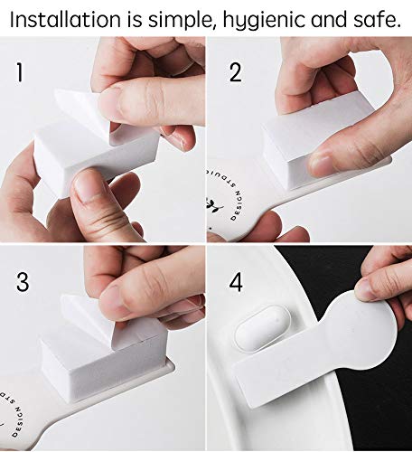 3 Pcs Fashion Pattern Toilet Seat Lifter,Avoid Touching Toilet Seat Handle Seat Cover Lifter,Handle Hygienic Clean, Toilet lid handle,Adhesive,Hygiene(Three-Design) White