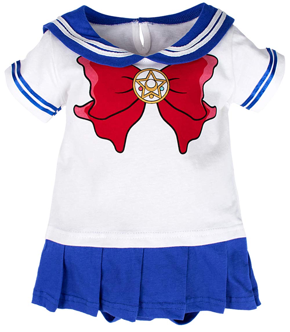 Baby Girls' Sailor Bodysuit Short Sleeve Dress (Blue, 9-12 Months)