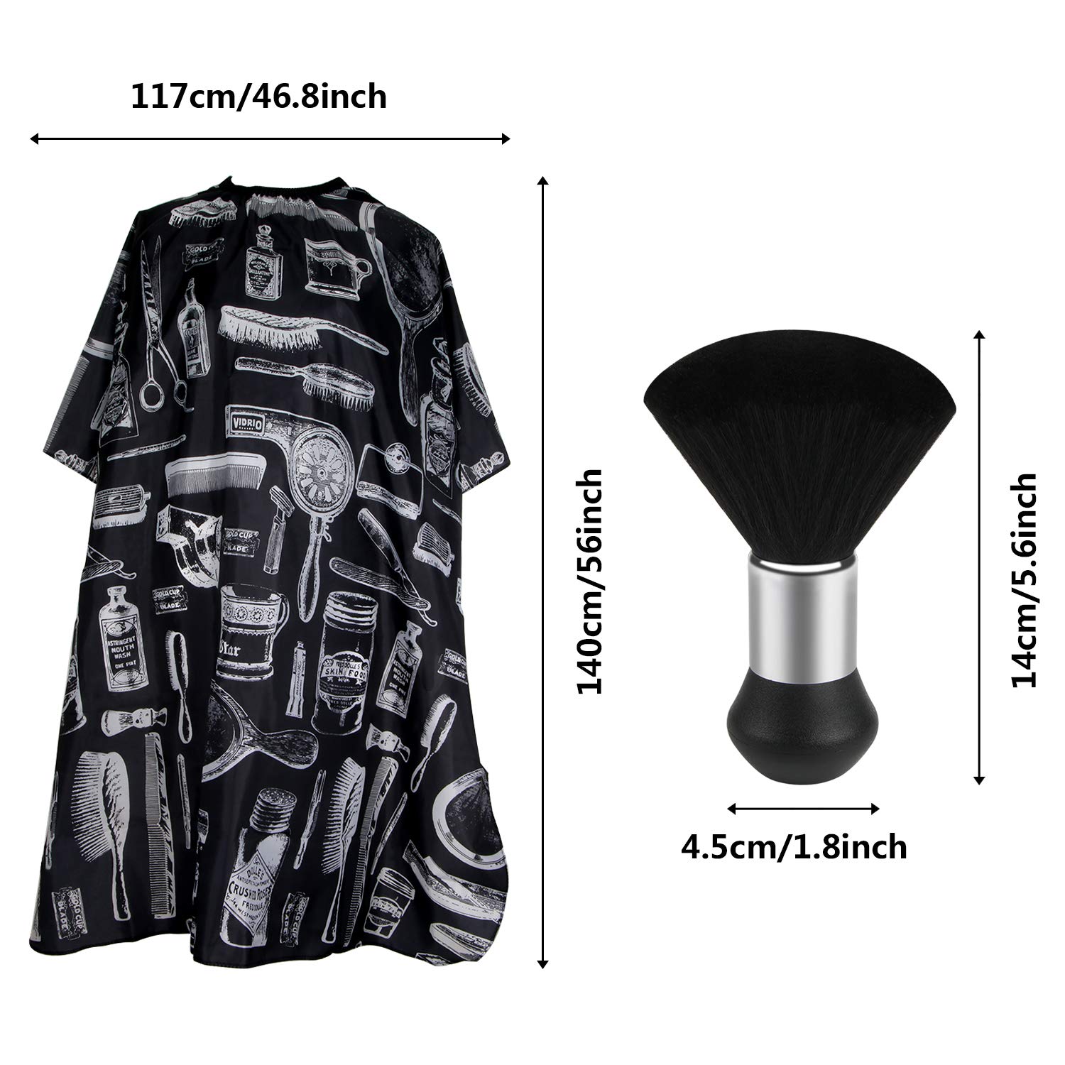 FEBSNOW Professional Hair Cutting Cape with Neck Duster Brush, Salon Barber Cape, Hair Cutting Accessories (Floral Print)