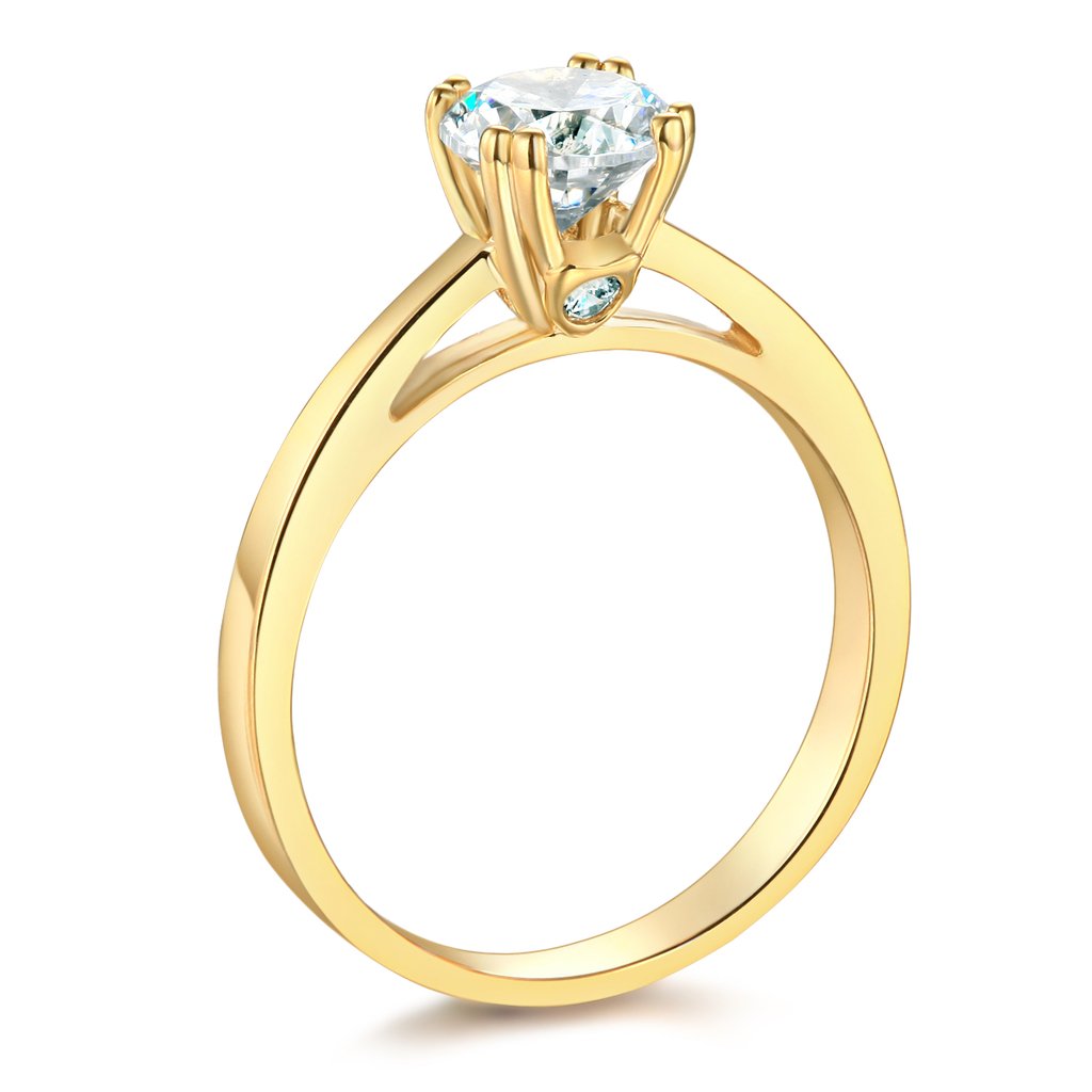14k Yellow Gold Wedding Engagement Ring - Size 5