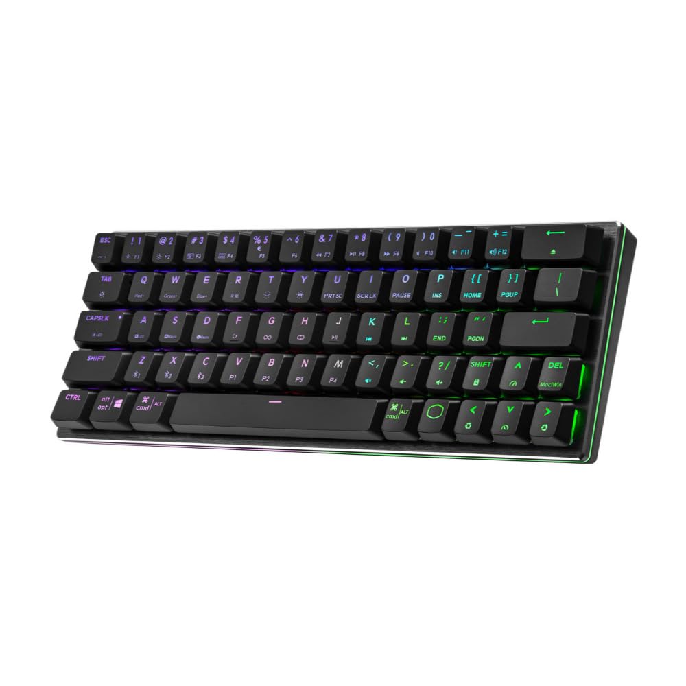 Cooler Master SK622 60% Wireless Bluetooth Space Gray Mechanical Low Profile Gaming Keyboard, Tactile Brown Switches, Customizable RGB, Ergonomic Design, Mac/Windows, QWERTY (SK-622-GKTM1-US)