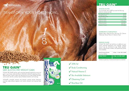 Hygain TRU GAIN - High Fat Conditioner - Rice Bran Oil Pellet with Vitamin E and Selenium