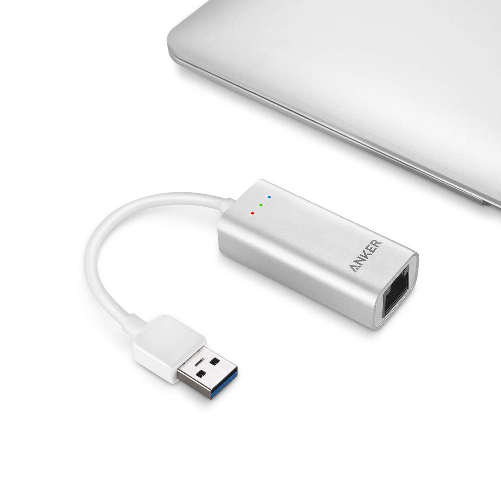 Anker USB 3.0 to Ethernet Adapter, USB 3.0 to Gigabit Ethernet Adapter, Aluminum Portable USB-A Adapter, Compatible with MacBook Pro 2015, MacBook Air 2017, and More