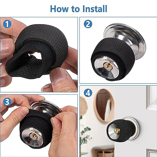 4 PCS Round Door Handle Protector - Anti-Skid Anti-Scald Door Knob Cover, Washable Door Handle Cover for Summer and Winter