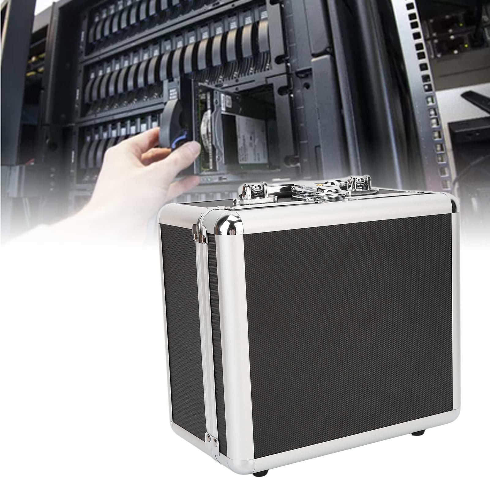 20 Bays Double Protection Hard Drive Protection Box with Security Lock,2.5in Handle HDD Storage Box Suitcase,Fit for Internal Hard Drive