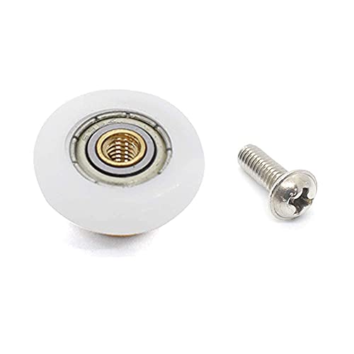 4 PCS Shower Door Rollers&1PCS Dual Purpose Telescopic Screwdriver，Roller Diameter 19/23/25/27mm, for The Bathroom Pan Glass Sliding Door Pulleys/Runners/Wheels,Stainless steel-4PCS (Pulley 19mm)