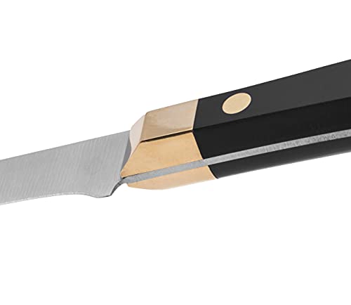 ARCOS Carving Knife 10 Inch Stainless Steel. Ham Slicer Knife for Cutting Ham and Meat. Ergonomic Polyoxymethylene Handle and 250mm Blade. Series Regia. Color Black/Gold