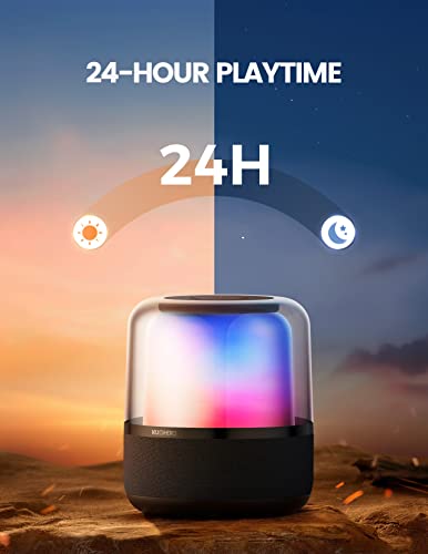 50W Subwoofer Bluetooth Speaker, Night Lights Speaker with Beat-Driven Light Show, True Wireless Stereo Pairing/Aux/TF Card, 24Hrs Playtime, Punchy Bass Loud for Party Home, Decoration Gift Lamp