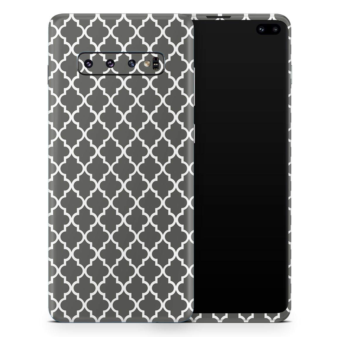 DesignSkinz Gray & White Seamless Morocan Pattern Protective Vinyl Decal Wrap Skin Cover Compatible with The Samsung Galaxy S20 (Screen Trim & Back Glass Skin)
