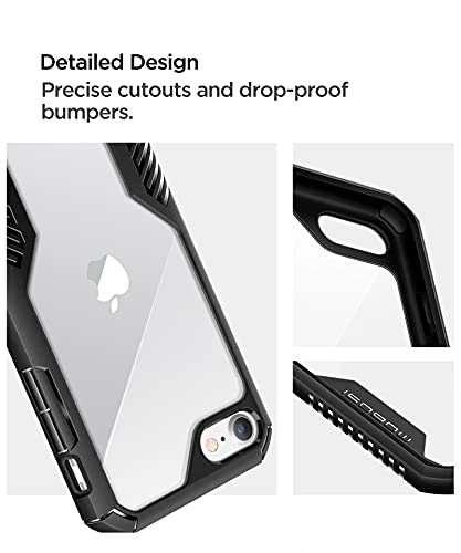 MOBOSI Compatible with iPhone SE 2022 Case/iPhone SE 2020/iPhone 8/7 Case, Rugged Military Grade Hard Vanguard Armor Cover Heavy Duty Shockproof Protective Phone Case 4.7 Inch (Matte Black)