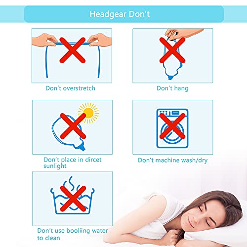 Airfit P10 / N30 Headgear Strap Upgraded CPAP Mask Replacement Straps Fully Adjustable Design Quickfit Elastic Fit for Resmed P10 / N30 Nasal Pillow System - Blue//Grey (2-Pack)