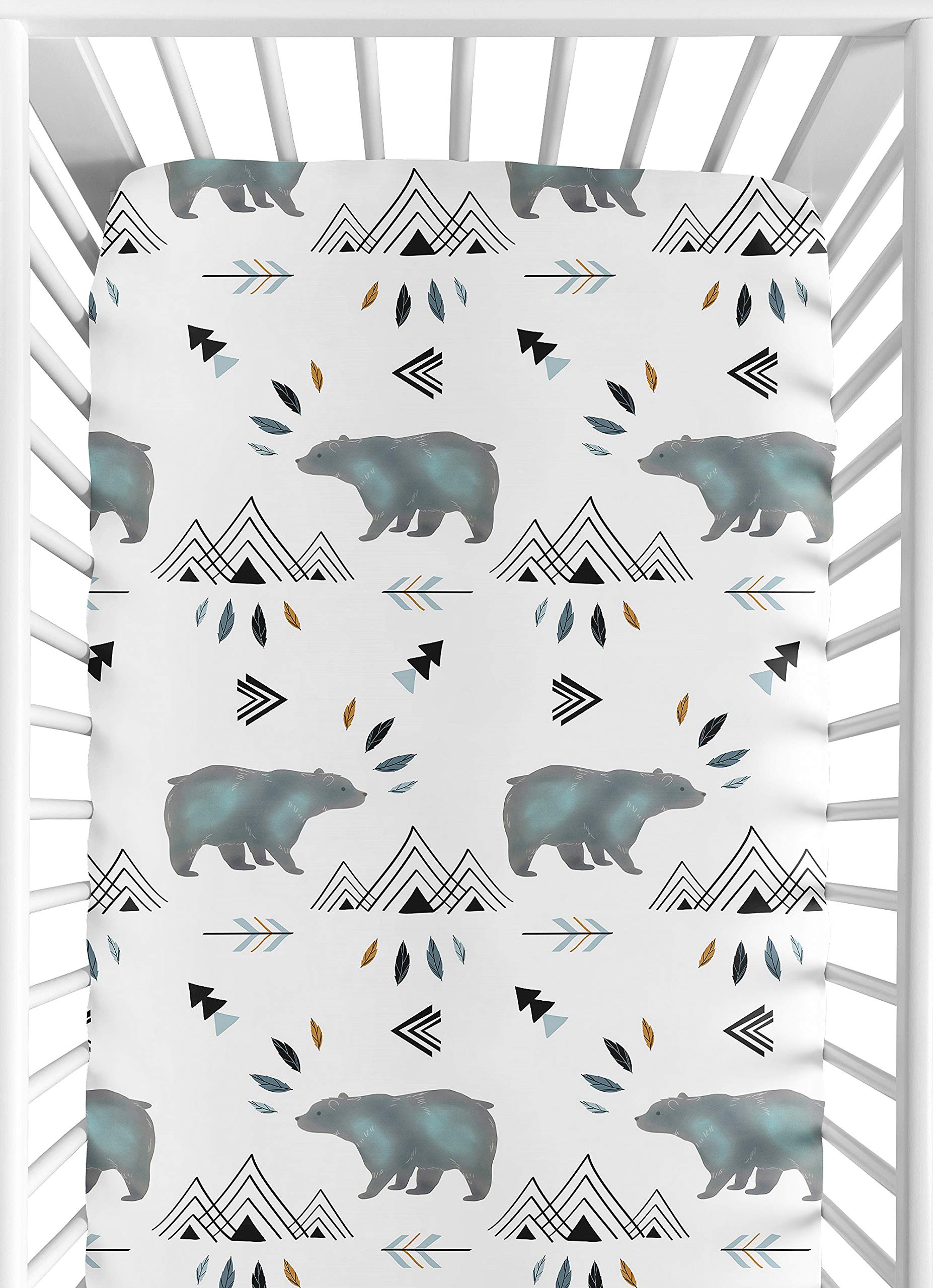 Baby or Toddler Fitted Crib Sheet for Bear Mountain Watercolor Collection by Sweet Jojo Designs