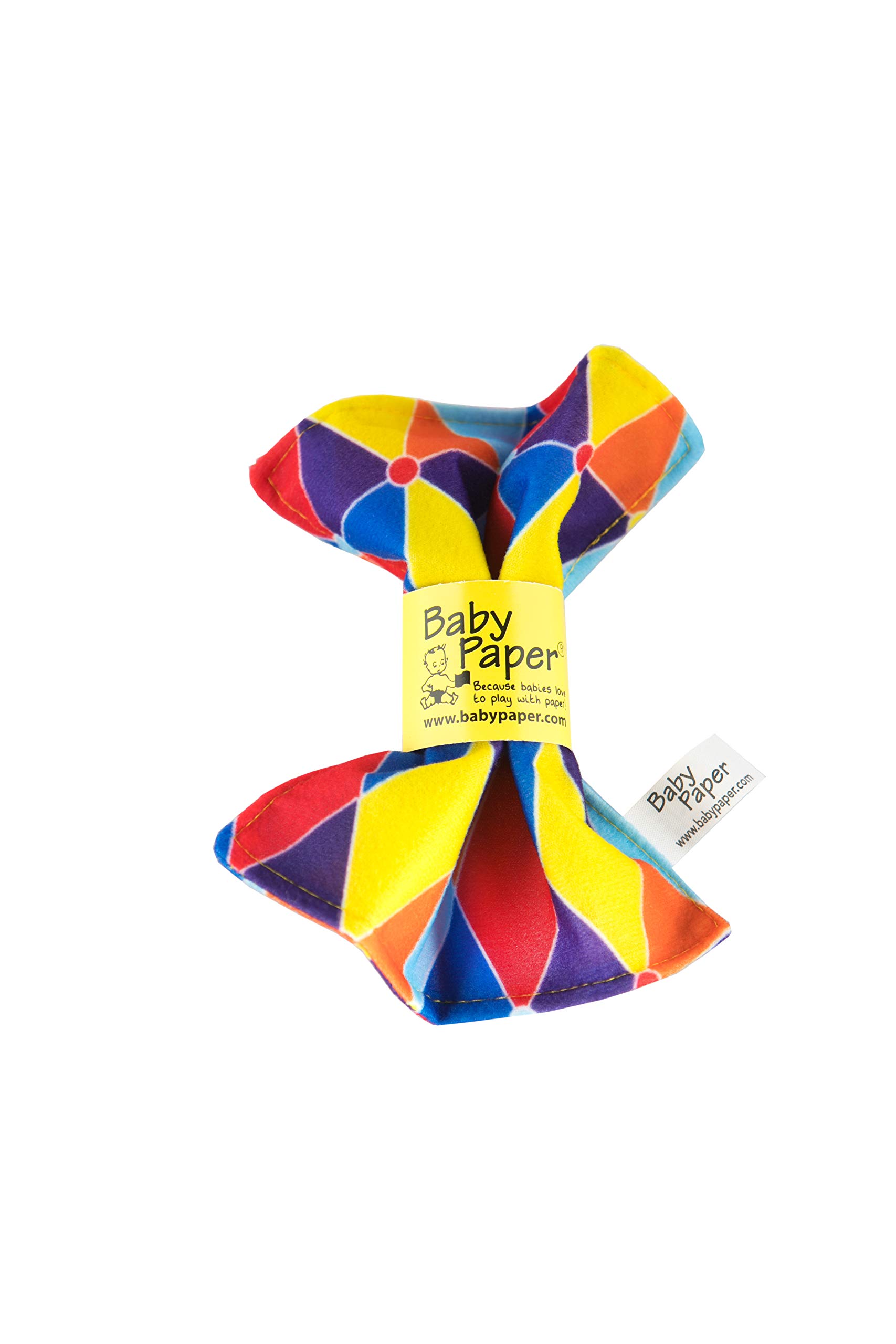 Baby Paper Original Crinkle Sensory Toy | Triangle, Yellow, Blue 3-Pack | Bright Colors, Washable, and Non-Toxic Crinkle Paper for Babies | Perfect Bow Gift Topper Reusable as a Crinkle Toy
