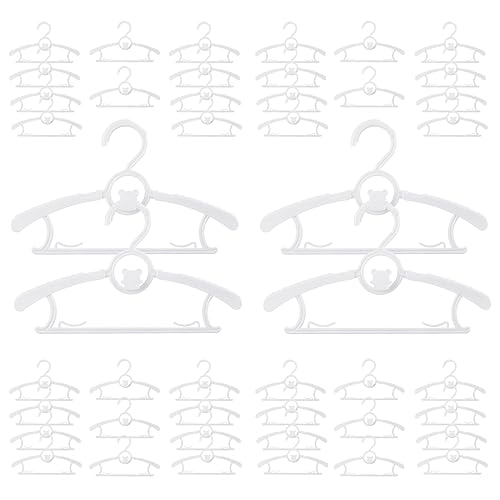 40 Pack Baby Hangers for Closet Plastic Kids Hangers Clothes Space Saving Hangers Non Slip Extendable Baby Hangers for Nursery Toddler Heavy Duty Clothing Hangers Bulk, White