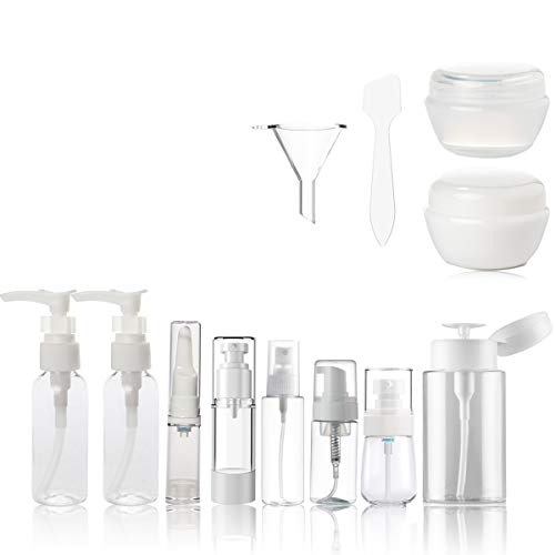 Travel Size Toiletry Bottles Set Tsa Approved Clear Cosmetic Makeup Liquid Containers with Zipper Bag Cosmetic Containers with Lids 12pcs