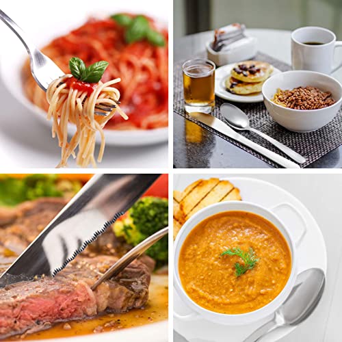 48 Pieces Silverware Set, Pleafind Cutlery Set for 8, Flatware Sets with Steak Knives, Food Grade Stainless Steel Tableware Set, Use for Home Kitchen Restaurant Hotel, Dishwasher Safe, Mirror Polished