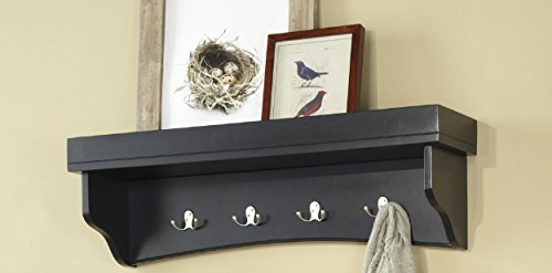 Alaterre Shaker Cottage Coat Hooks, Charcoal Gray