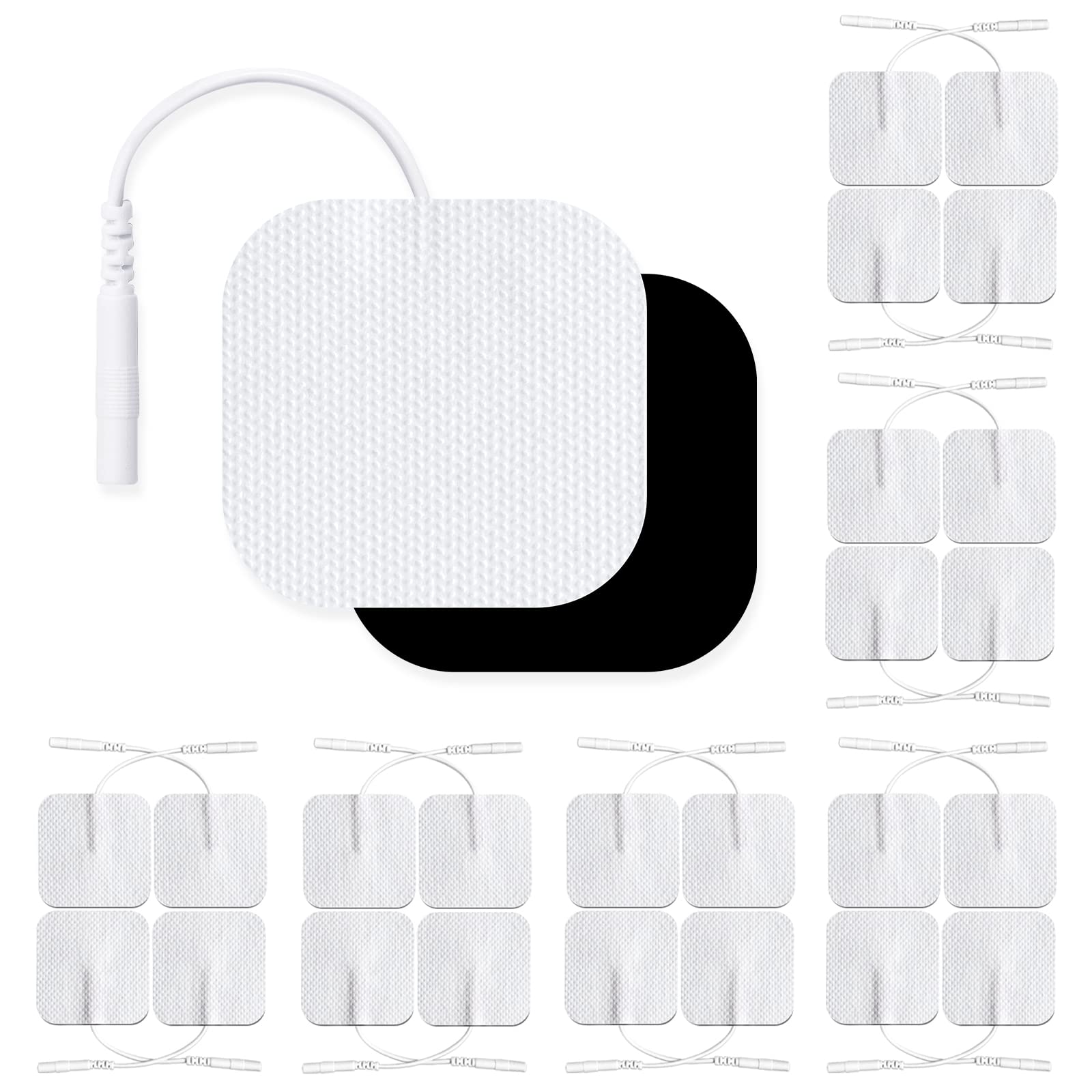 24 Pack 2''x2'' TENS Unit Replacement Pads Reuse More Than 45 Times, Premium Self-Adhesive Electrodes Patches with Non-Irritating Design for Electrotherapy, Compatible with AUVON TENS, TENS 7000 etc