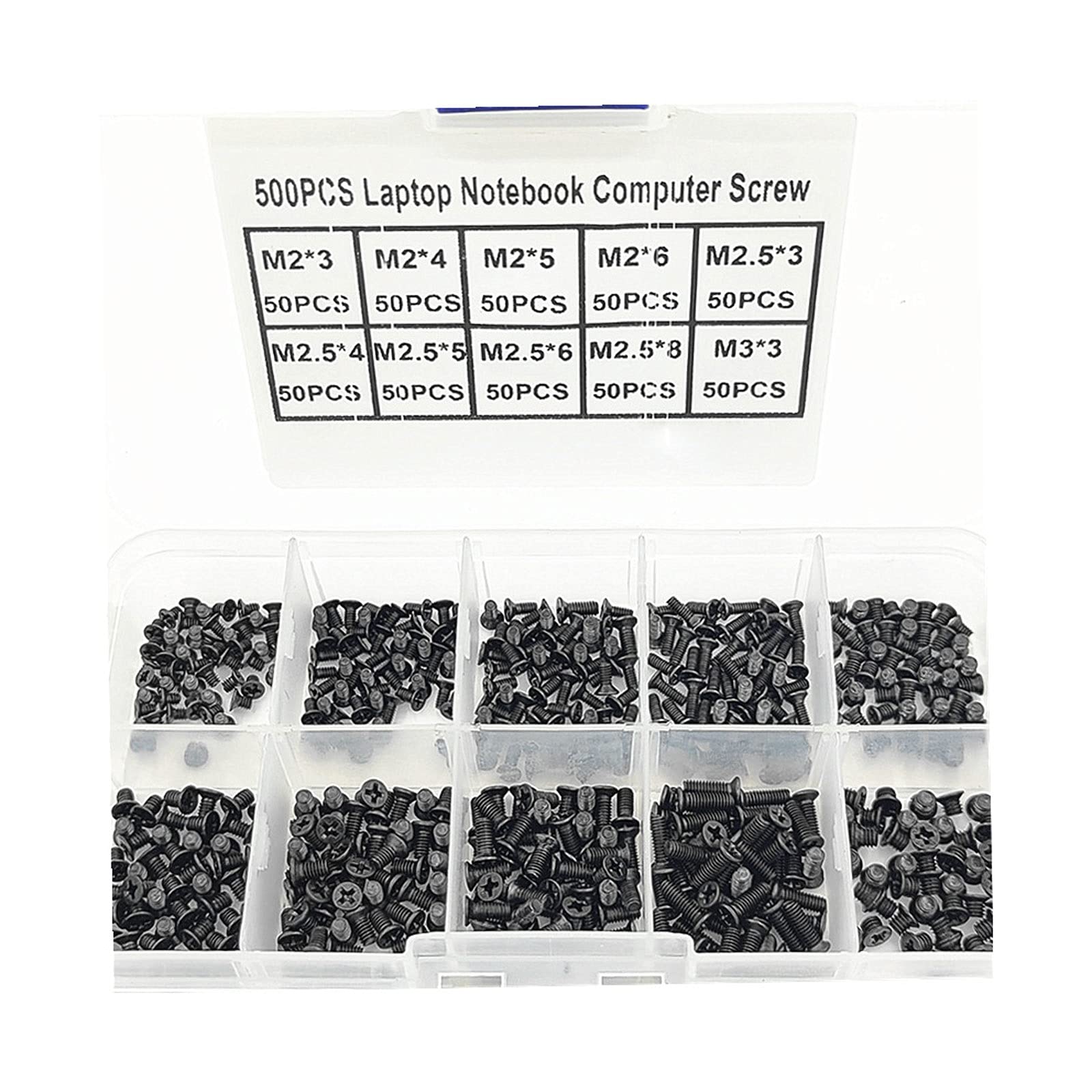 MUMUJJ M2 Laptop Notebook Computer Replacement Screws Kit, PC Flat Head Phillips Screw Assortments, Countersunk Electronic Repair Accessories