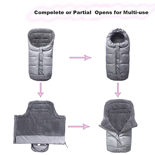 Anti-kick Winter Stroller Blanket,Warm Cuddly Weather Resistant Baby Footmuff Adaptable for All Strollers, Toddler Stroller Winter Cover Bunting Bag