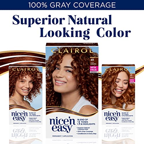 Clairol Nice'n Easy Permanent Hair Dye, 4RB Dark Reddish Brown Hair Color, Pack of 1