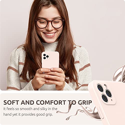 SURPHY Square Design for iPhone 11 Pro Max Case with Camera Protection, Straight Edge Design Liquid Silicone Slim Case, Light Pink