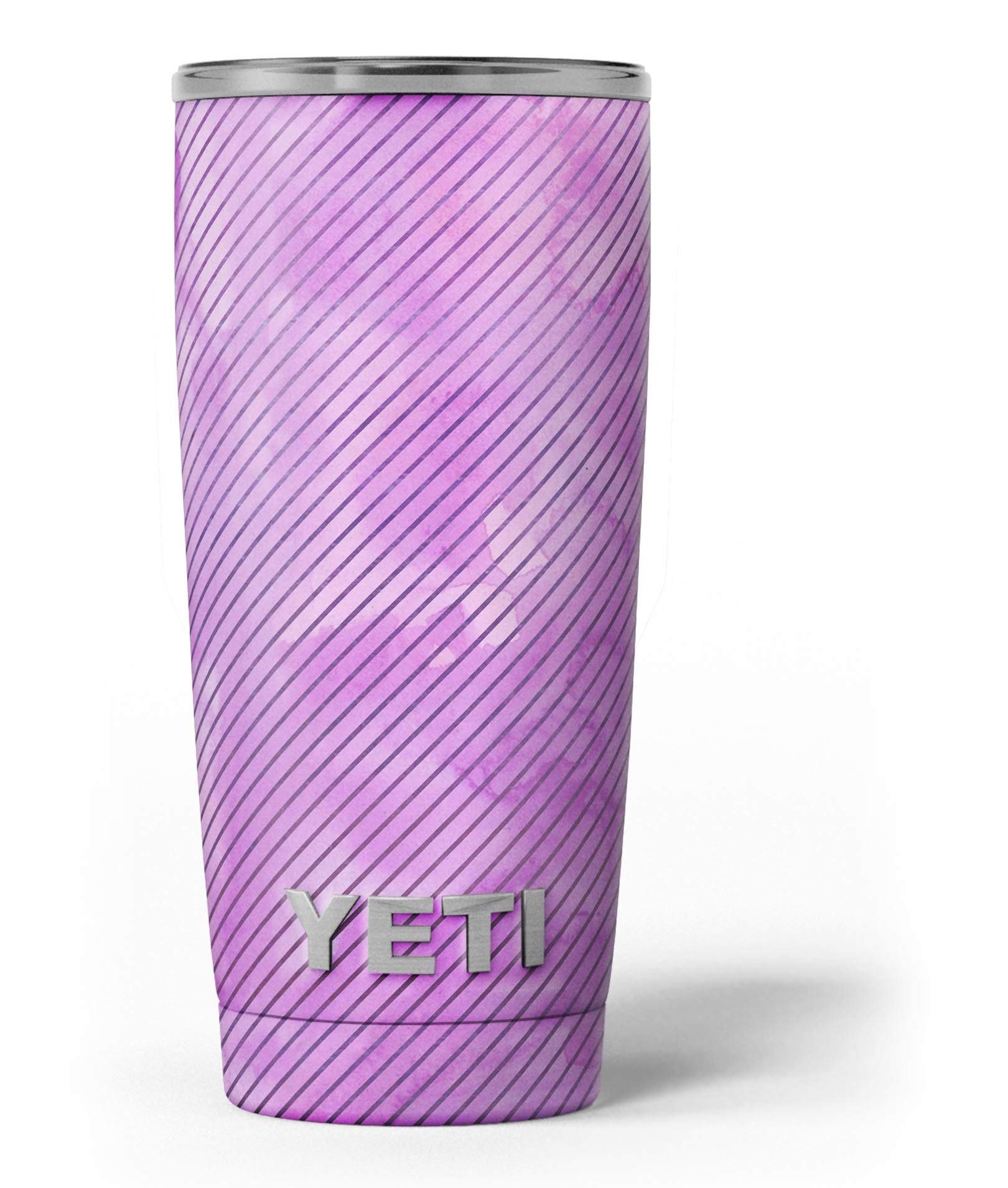 Design Skinz Black Slanted Lines of Purple Clouds - Skin Decal Vinyl Wrap Kit Compatible with The Yeti Rambler Cooler Tumbler Cups