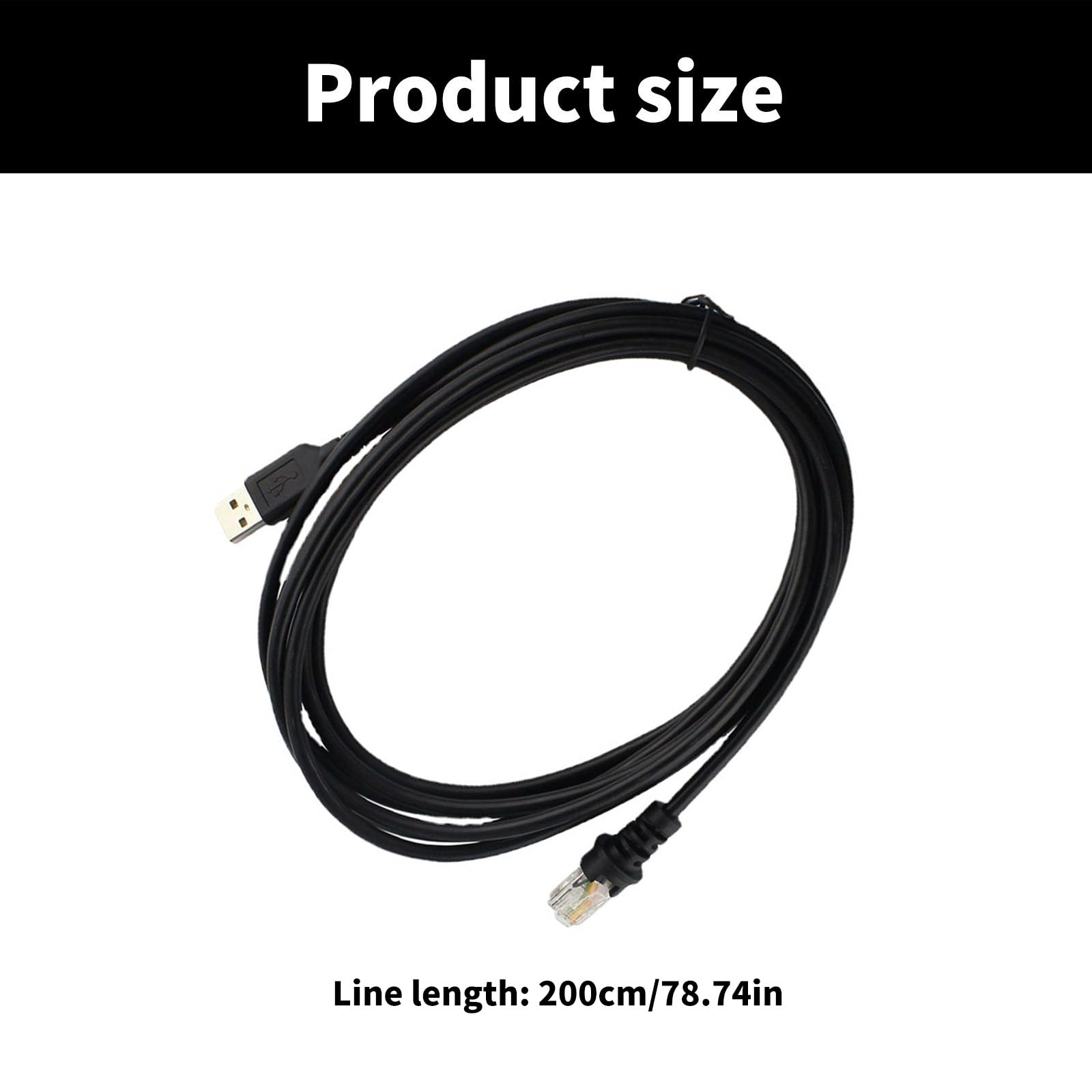 Eowluu USB Scanner Wire 2M for MS5145 MS9540 MS7120 MS9590 MS1690 Models Scanners Multiple Model Compatible