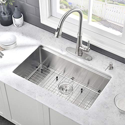 32 Undermount Kitchen Sink Stainless Steel- VASOYO 32x19 Inch Undermount Workstation Kitchen Sink 16 Gauge 10 Inch Deep Stainless Steel Single Bowl Kitchen Sink with Cutting Board