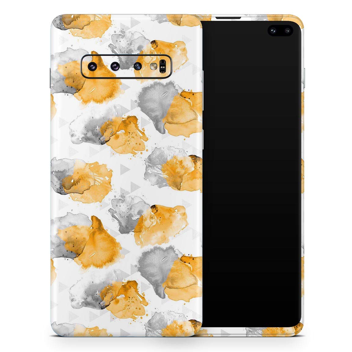 DesignSkinz Karamfila Yellow & Gray Floral V15 Protective Vinyl Decal Wrap Skin Cover Compatible with The Samsung Galaxy S20 (Screen Trim & Back Glass Skin)